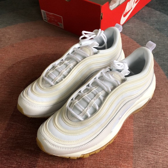 Nike | Shoes | Nwt Mens Nike Air Max 97 Optic White Gum Bottom Sneakers ...